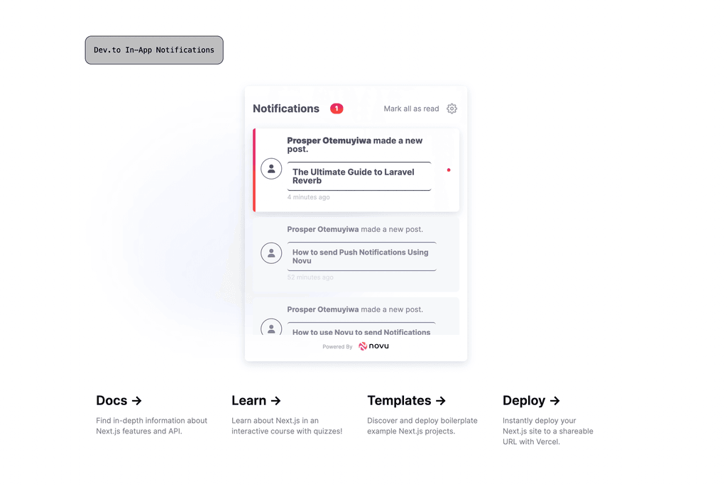 How to build dev.to In-App Notification System in 20 minutes - Novu