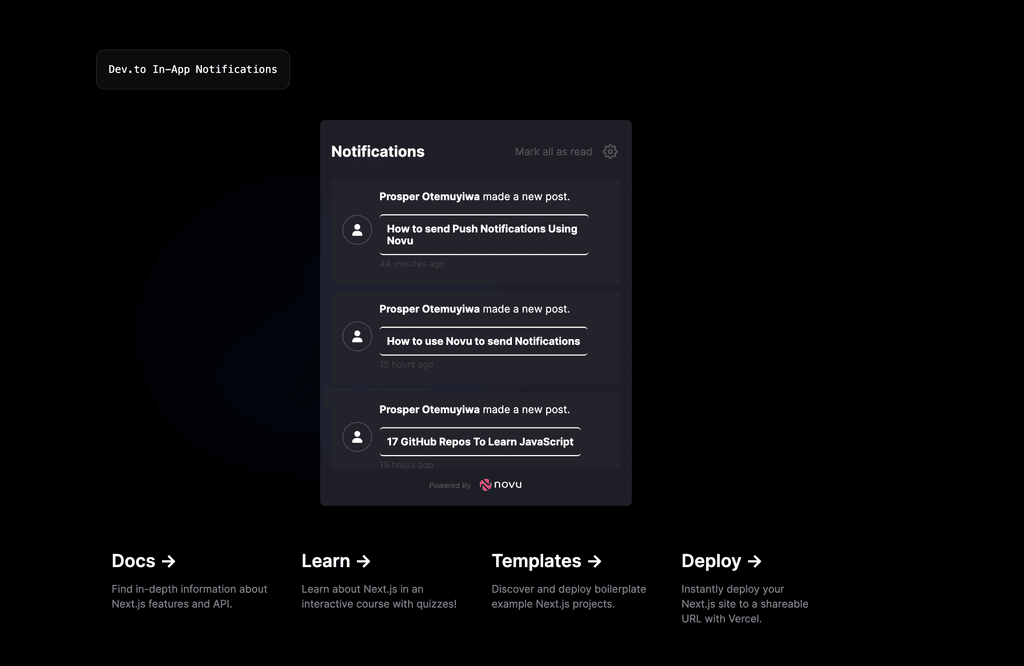How to build dev.to In-App Notification System in 20 minutes - Novu